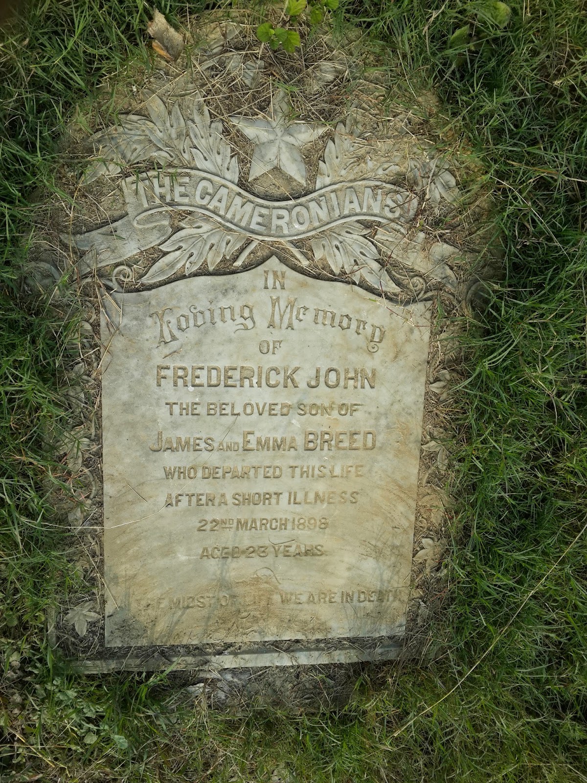 guava gardens: Frederick John Breed died 1896